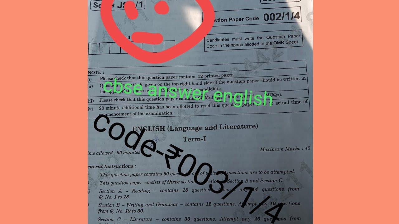 002 1 4 English Answer Realesed By Cbse YouTube 002 1 4 English Answer Realesed By Cbse YouTube