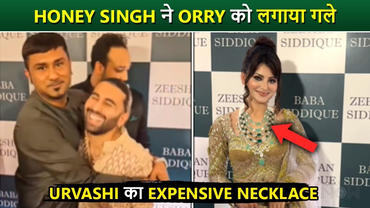 Honey Singh Hugs Orry, Urvashi Rautela Flaunts Expensive Necklace At ...