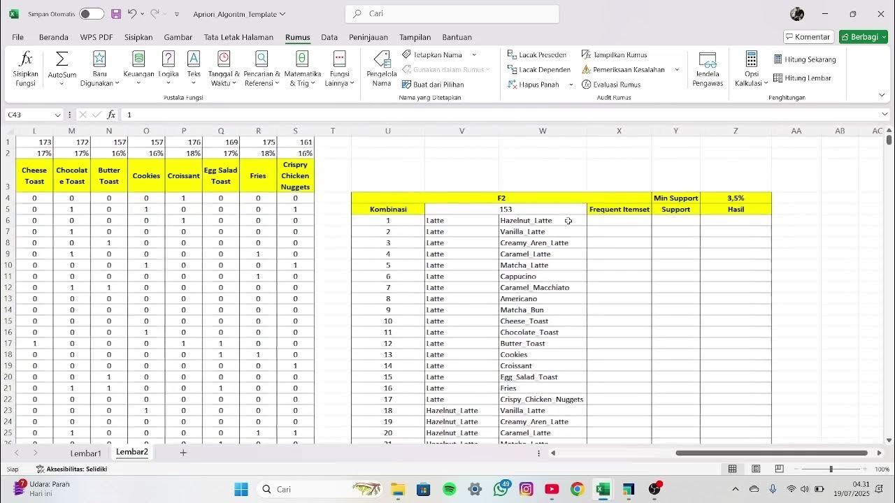 Belajar Data Mining - Algoritma Apriori menggunakan Ms. Excel dan RapidMiner - YouTube
