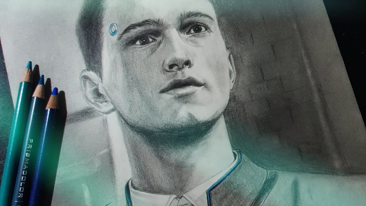 Connor Detroit Become Human Speed Drawing 😏👌 - YouTube