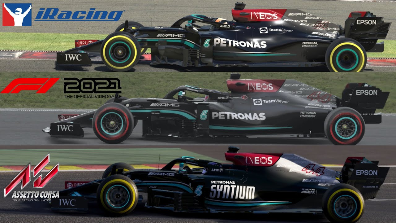 Mercedes F1 in Sims - F1 2021 vs iRacing vs Assetto Corsa - YouTube