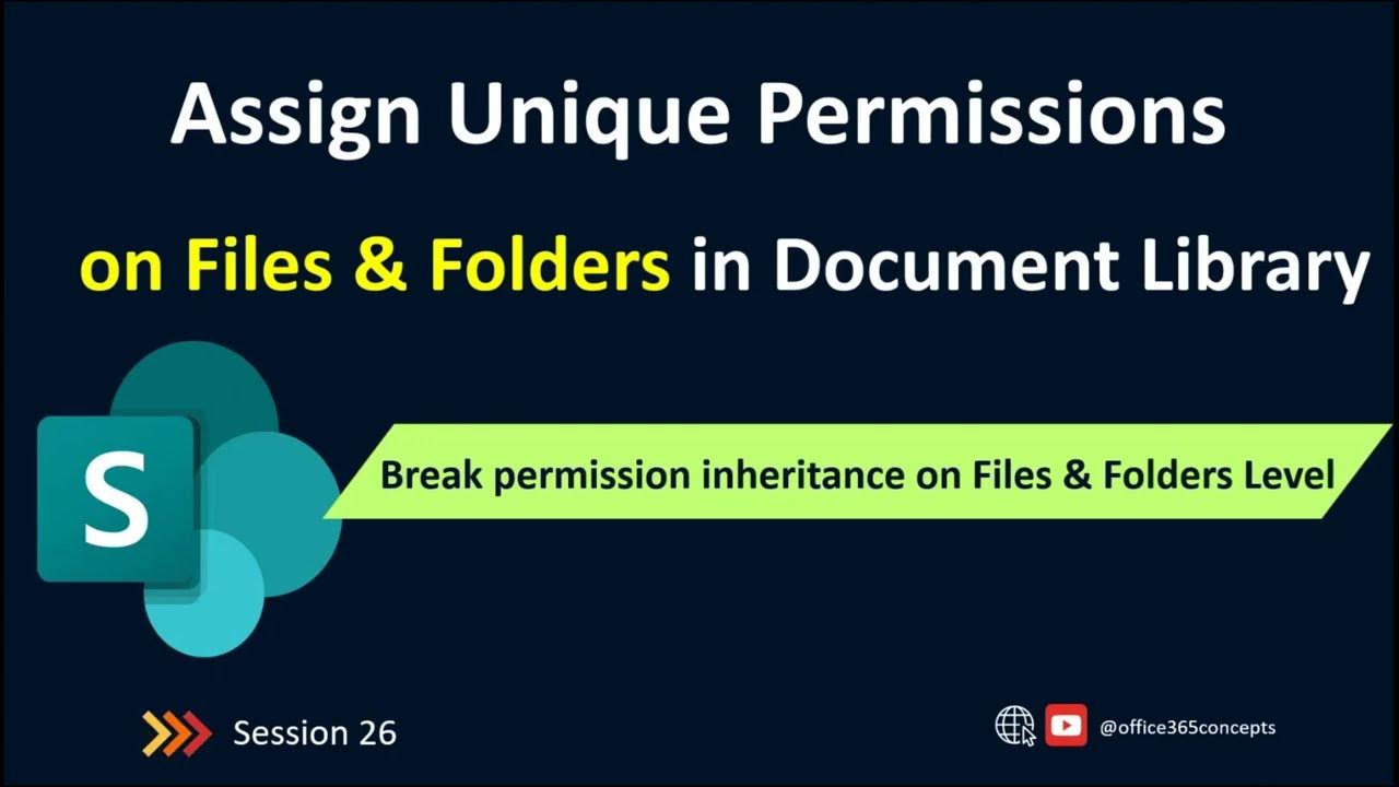 Assign Unique Permissions on Files and Folders in Document Library | SharePoint Online Training ...