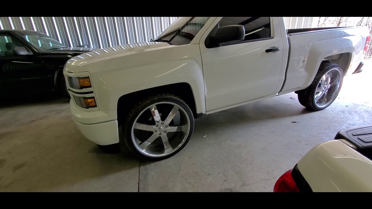 2014 silverado 26 inch wheels color match front - YouTube