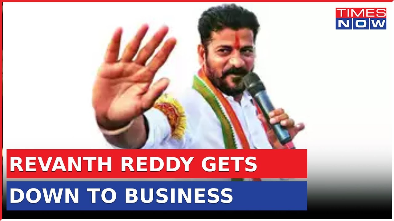 Telangana CM Revanth Reddy Gets Down To Business, Signs Congress' Poll ...