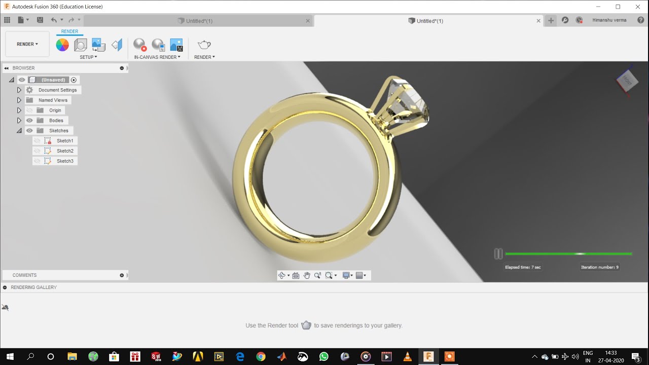 Diamond Ring design || Autodesk Fusion 360 || Tutorial 6 || Mech Dude ...