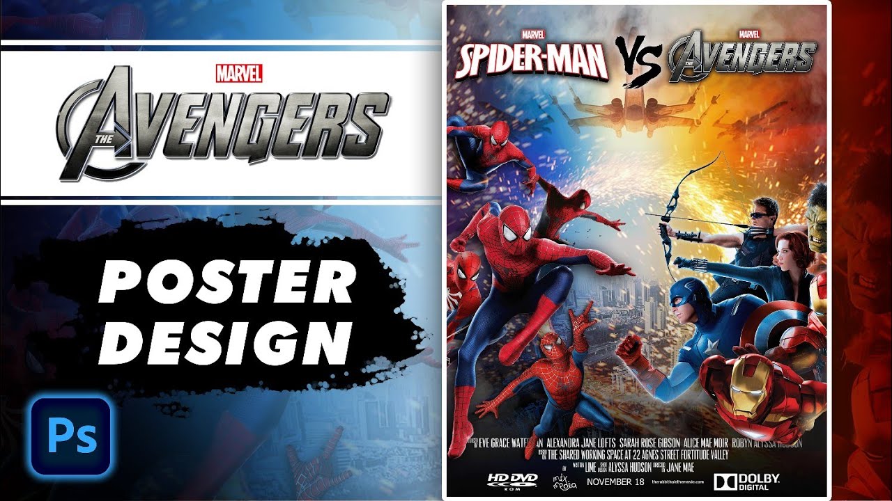 🔥Avengers Movie Poster Design In Photoshop || Photoshop manipulation ...