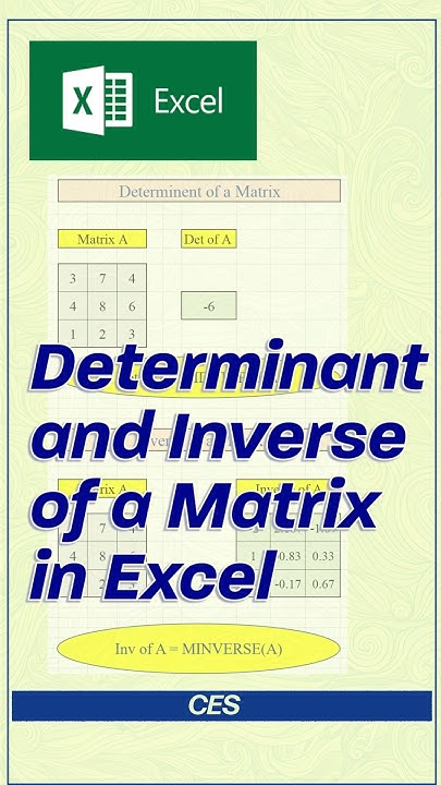 Determinant and Inverse of a matrix #excel - YouTube