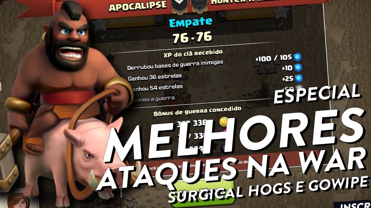 MELHORES ATAQUES NA WAR #2 - CLASH OF CLANS - CLÃ APOCALIPSE - YouTube