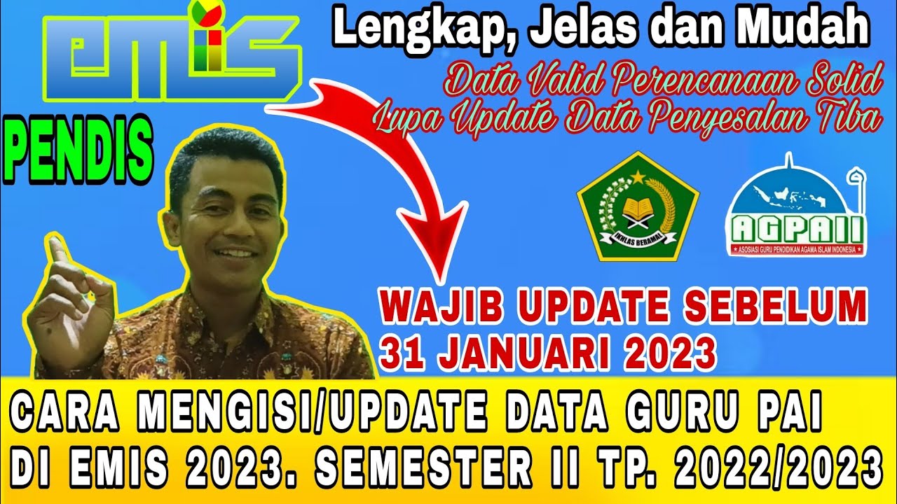 EMIS PENDIS, CARA MENGISI DATA GURU PAI DI EMIS SEMESTER GENAP 2023, Lengkap, Jelas, Mudah - YouTube