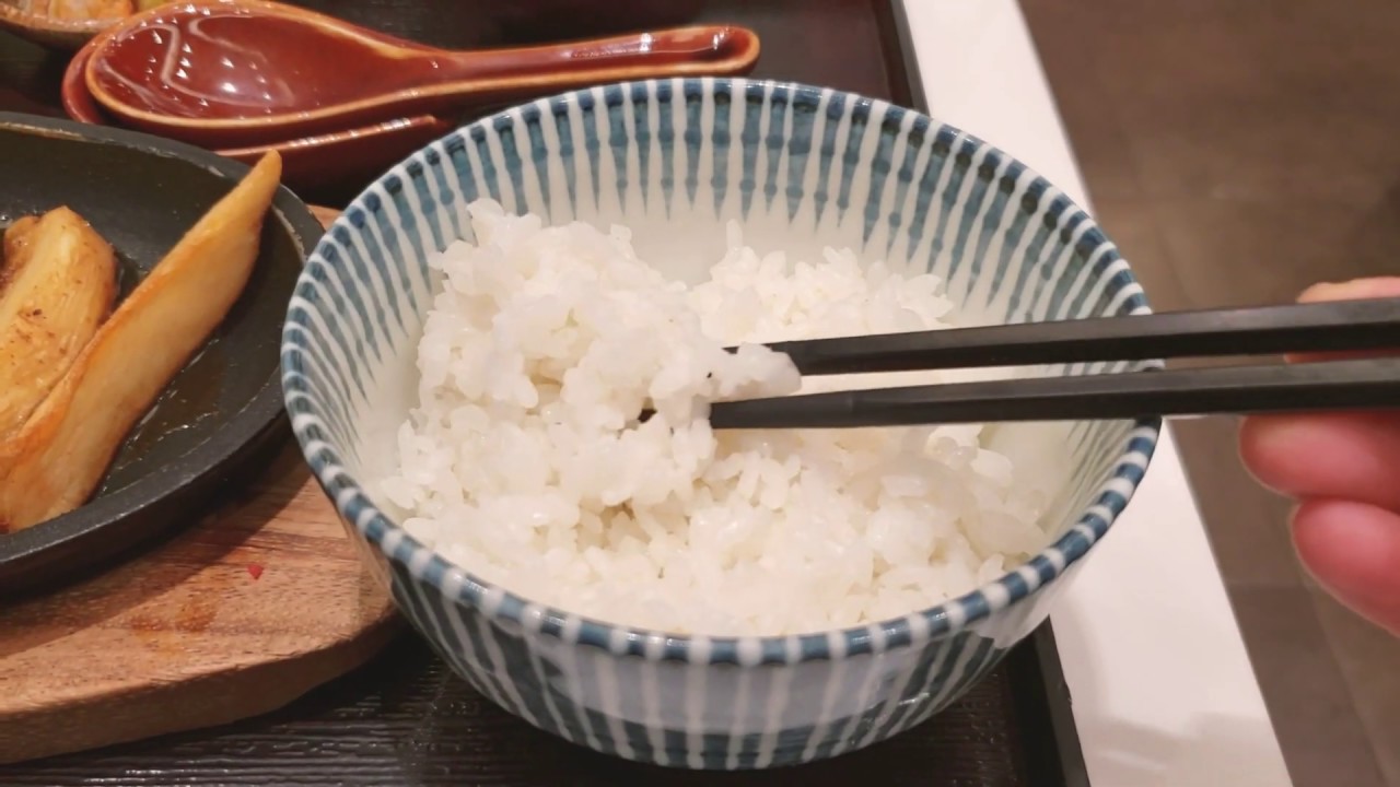 Eating rice by chopsticks, Japanese rice - YouTube