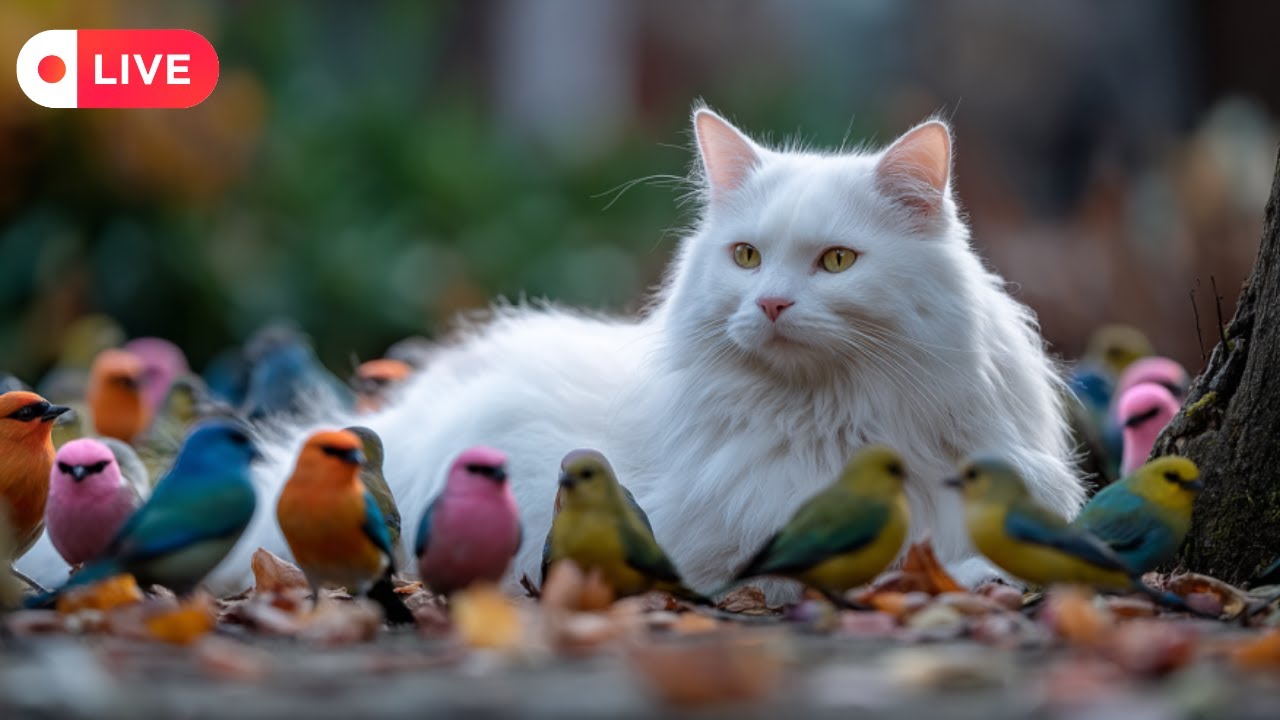 🔴 24/7 LIVE: Cat TV ~ Autumn Forest 🍂 Relaxing Calm for Cats 🐱 Birds ...