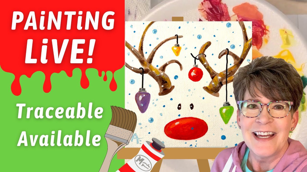 Fun! Easy! Paint a Reindeer Ornament , Holiday TRACEABLE available, in ...