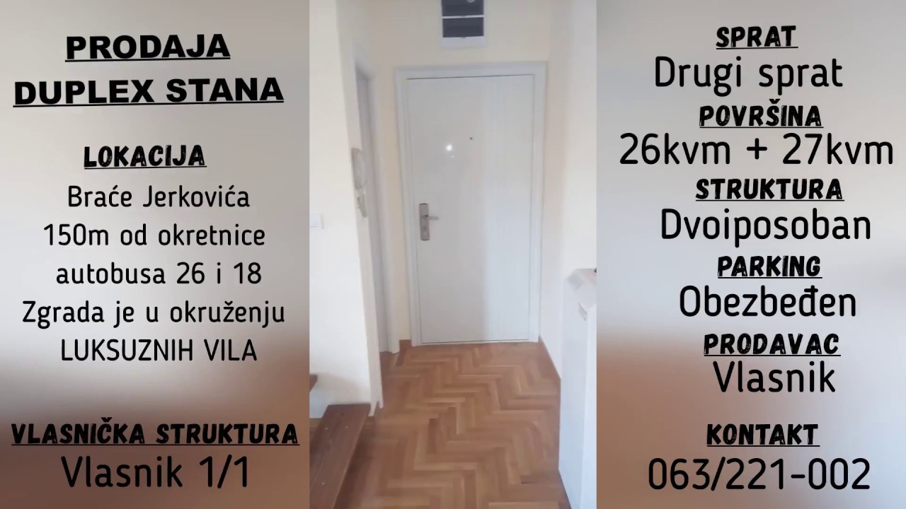 Prodajem stan dupleks 53kvm - YouTube