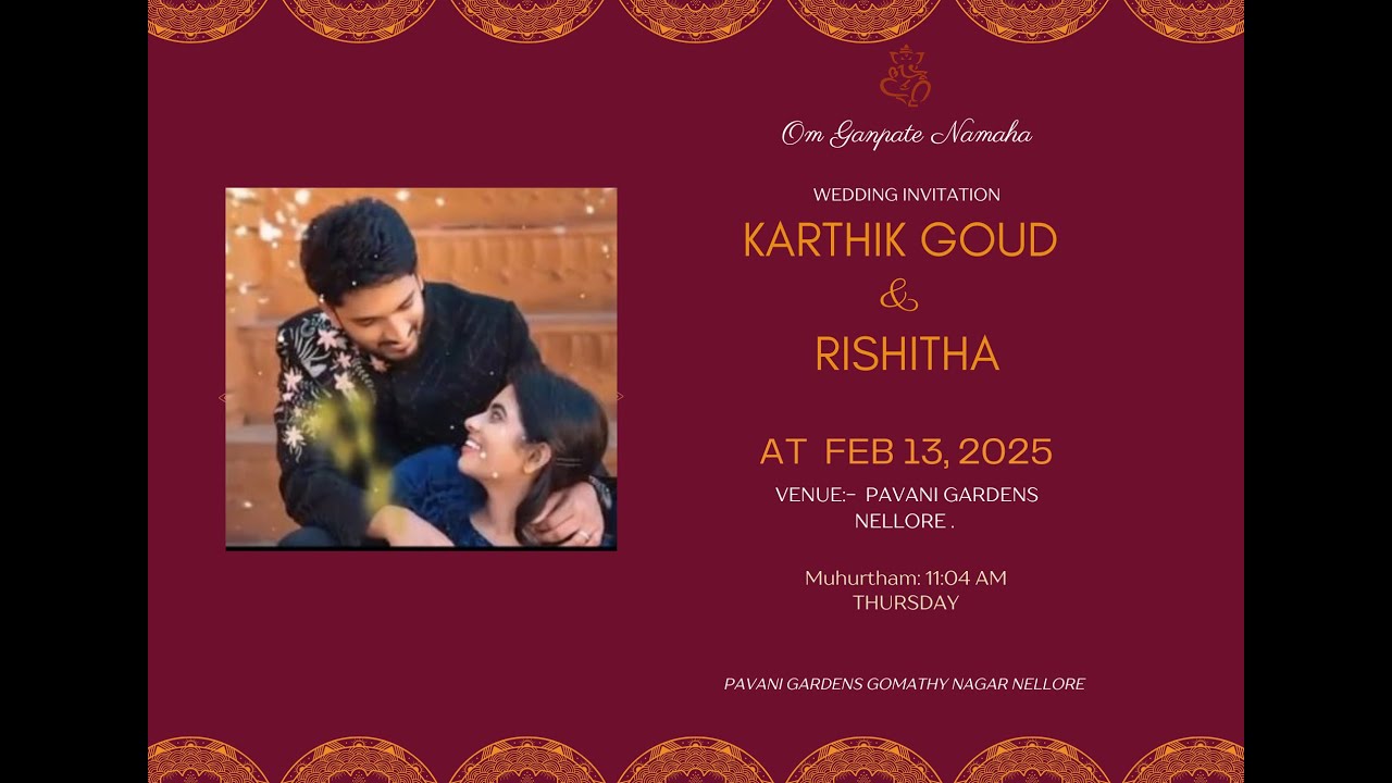KARTHIK GOUD & RISHITHA WEDDING LIVE START - YouTube