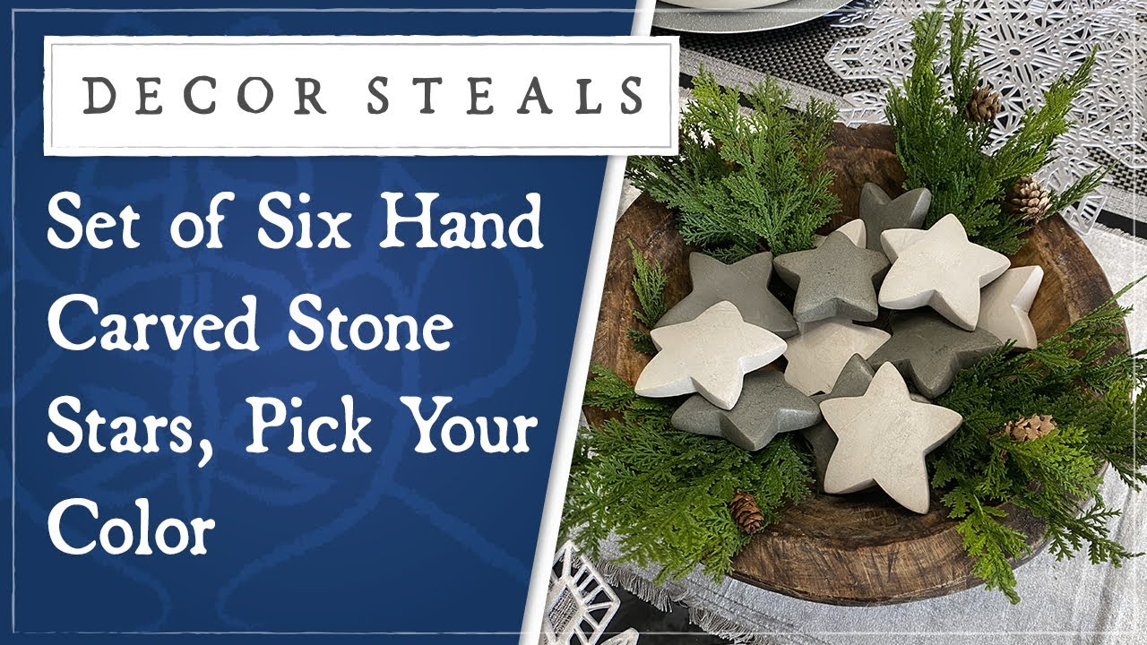 Decor Steals' Set of Six Hand Carved Stone Stars, Pick Your Color - YouTube
