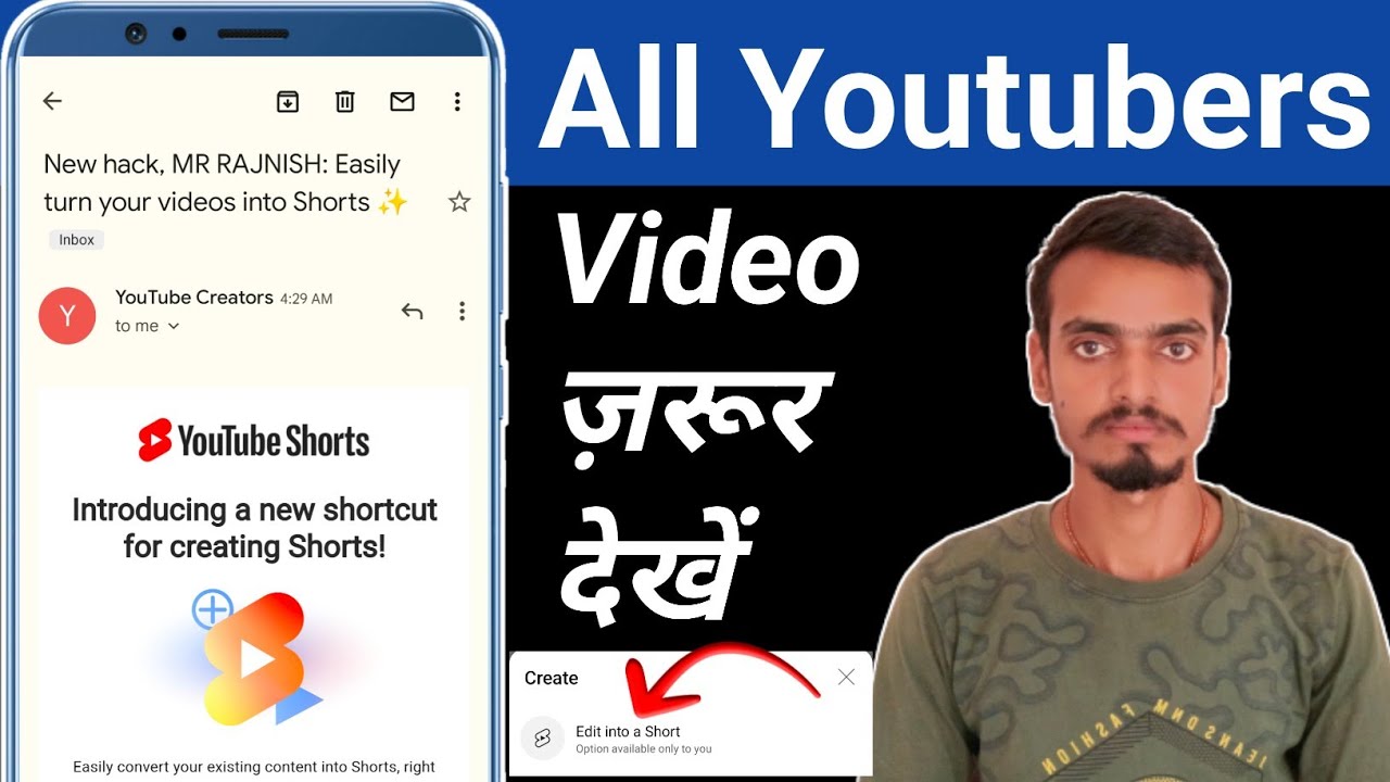 New hack Easily turn your videos into Shorts | All Youtubers Video ...