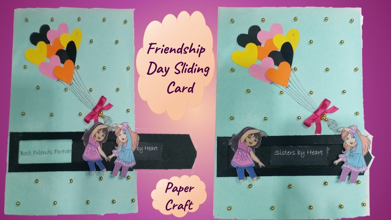 How to make Friendship Day Card | Friendship Day Sliding Card ...