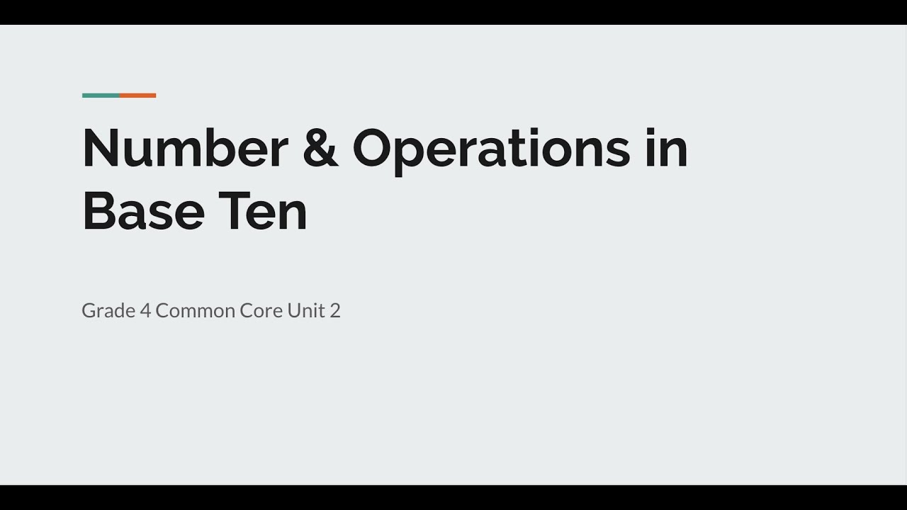 Grade 4: Number & Operations in Base Ten - YouTube