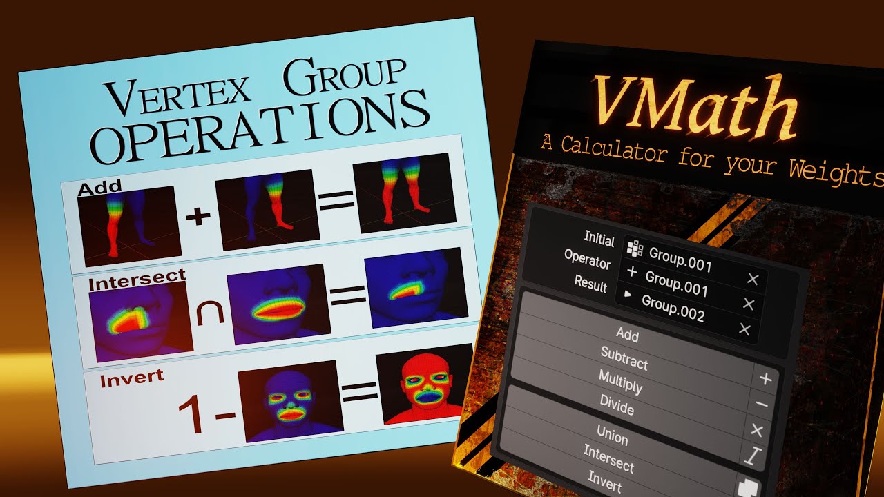 VMath - Vertex Group Weight Operations - Blender Addon - YouTube