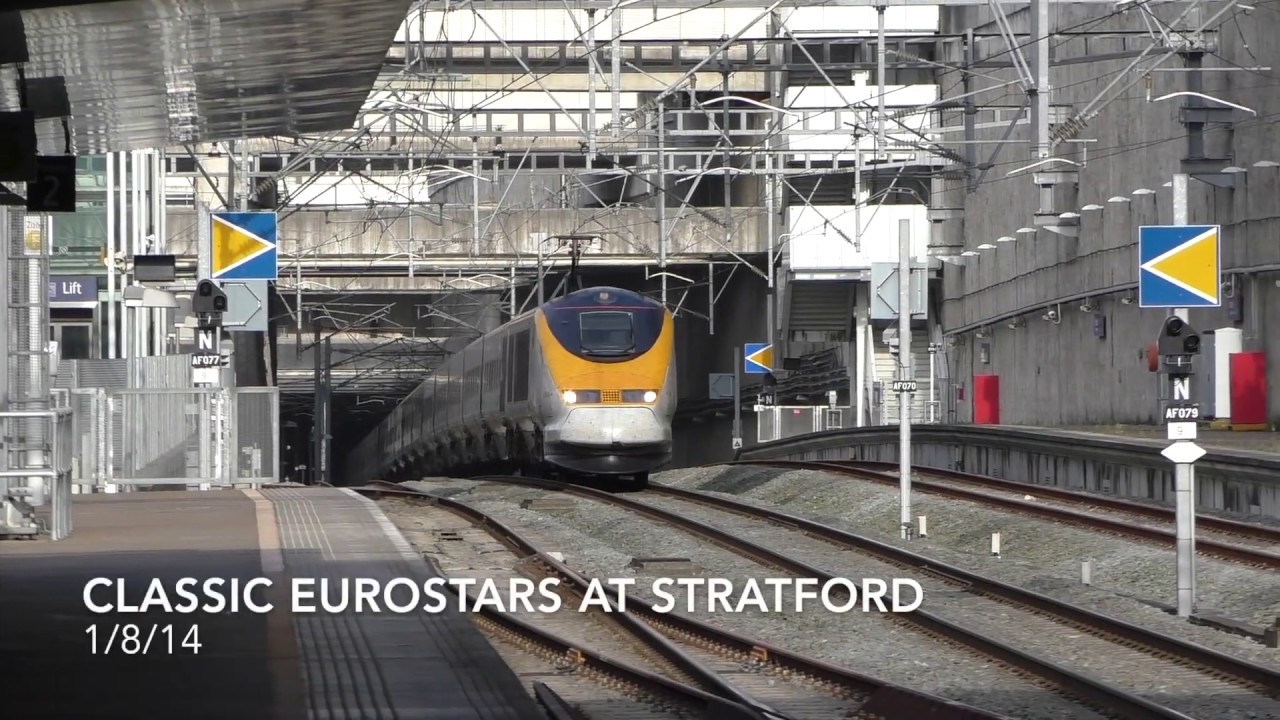 (HD) Classic White livery Eurostars passing Stratford International - 1 ...