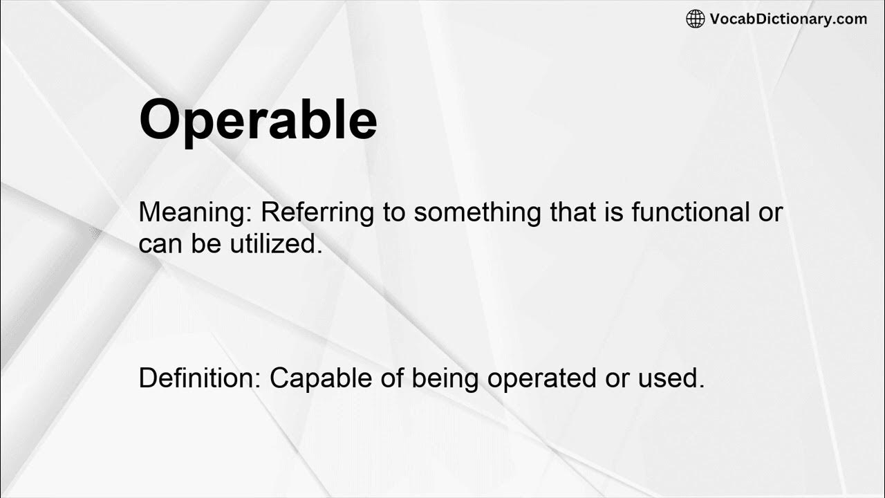 Operable Meaning - YouTube