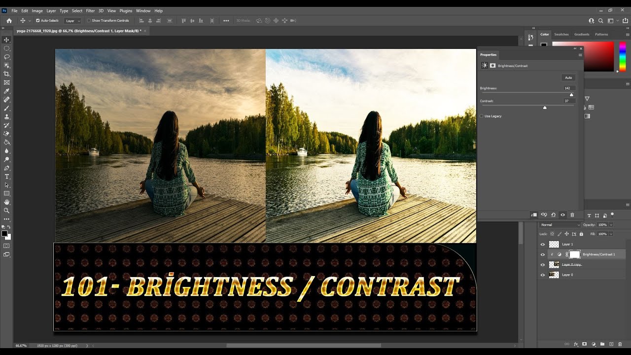 101- Adobe Photoshop cc Dersleri - Brightness and Contrast - Parlaklık ...