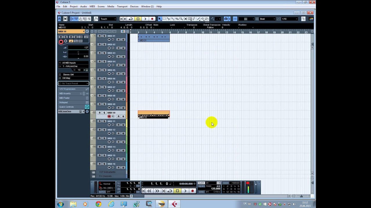 Steinberg Cubase 5 урок другий - YouTube