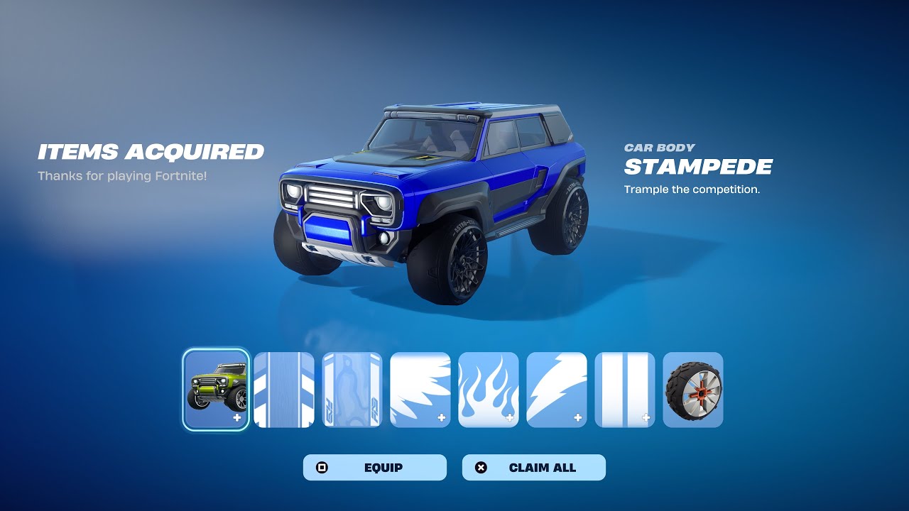 How To Get Stampede Car Body For FREE! (Fortnite Rocket League) - YouTube