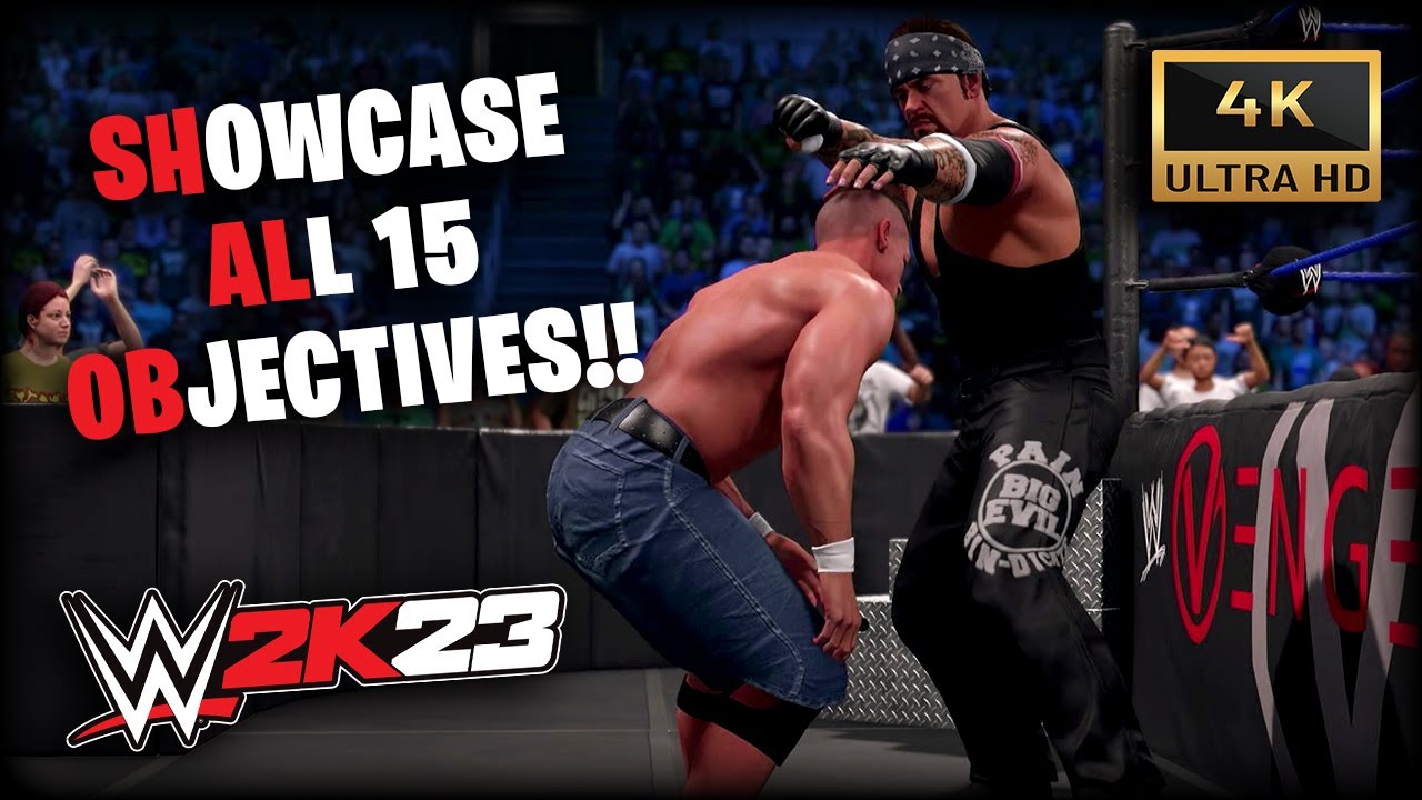 Undertaker vs John Cena My Showcase All 15 Objectives | WWE 2K23 4K UHD ...