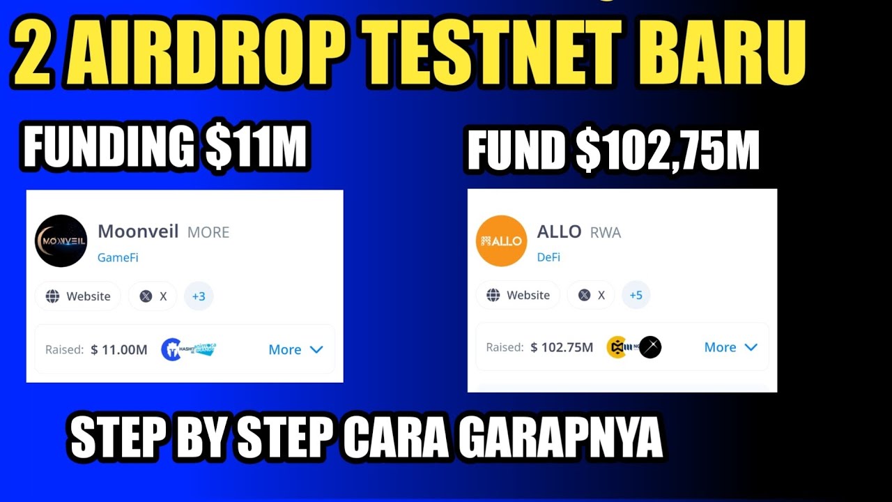 FUNDING $102M JANGAN SKIP ! TUTORIAL AIRDROP MOONVEIL & ALLO CUKUP VIA HP - YouTube