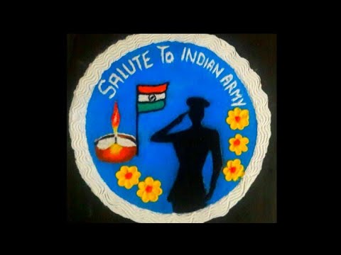 Rangoli for great soldier,# 15aug special,#by anuradha sahu - YouTube