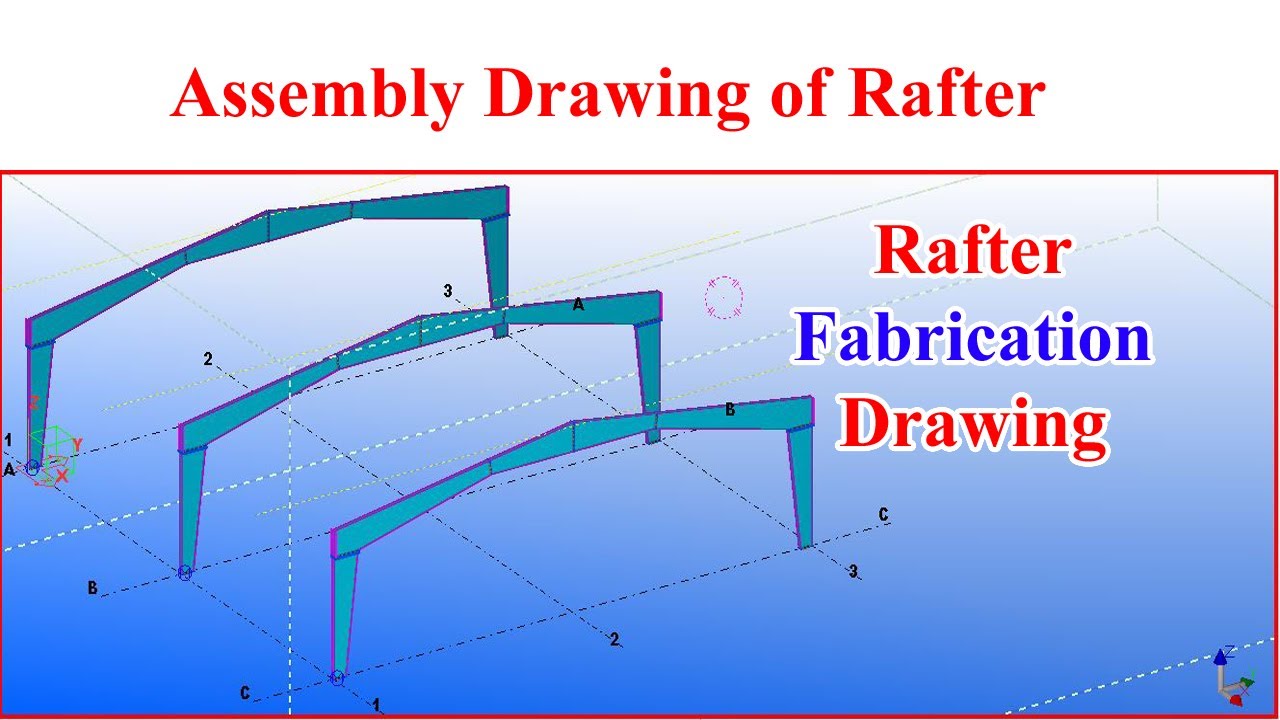 Rafter fabrication or Assembly drawing in tekla structure bangla - YouTube