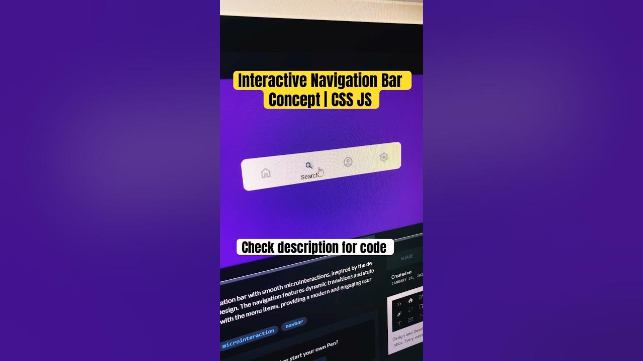 Interactive Navigation Bar Css Js Cssanimation Css3animation Htmlcss Shorts Youtube