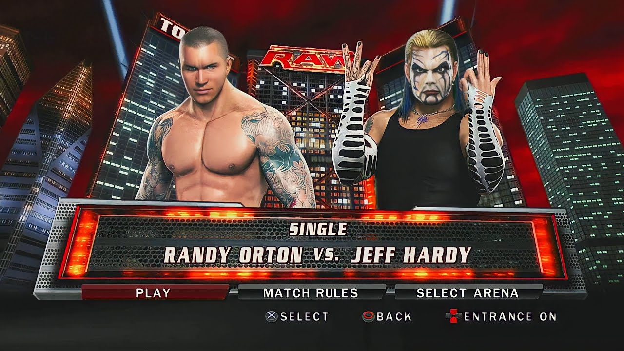 Randy Orton Vs Jeff Hardy - Wwe Smackdown vs Raw 2010 PS3 - YouTube