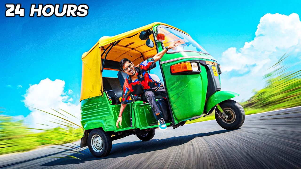24 Hours in Auto Rickshaw Challenge इसमें तो बहुत बुरे फंसे🤯 - YouTube