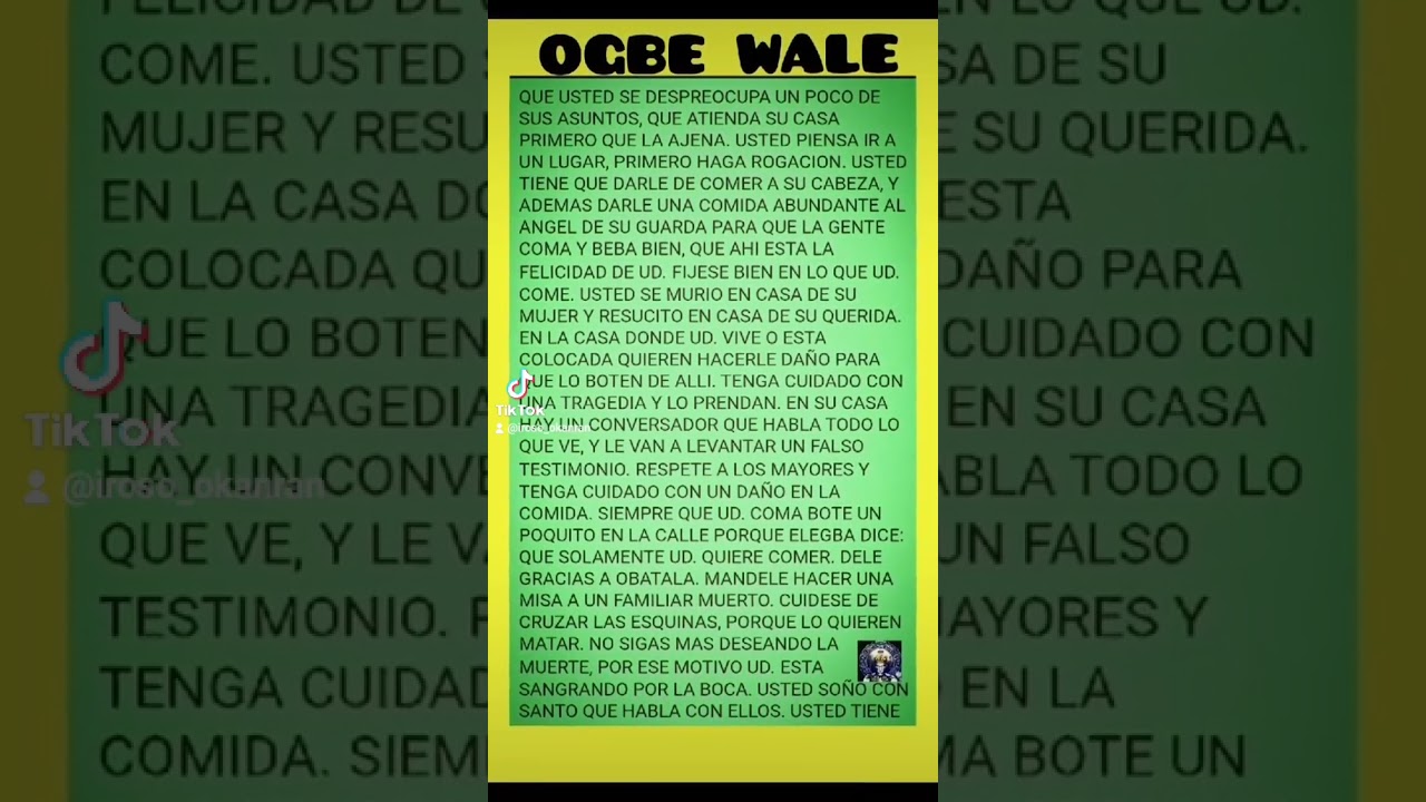 odu ifa ogbe wale - YouTube