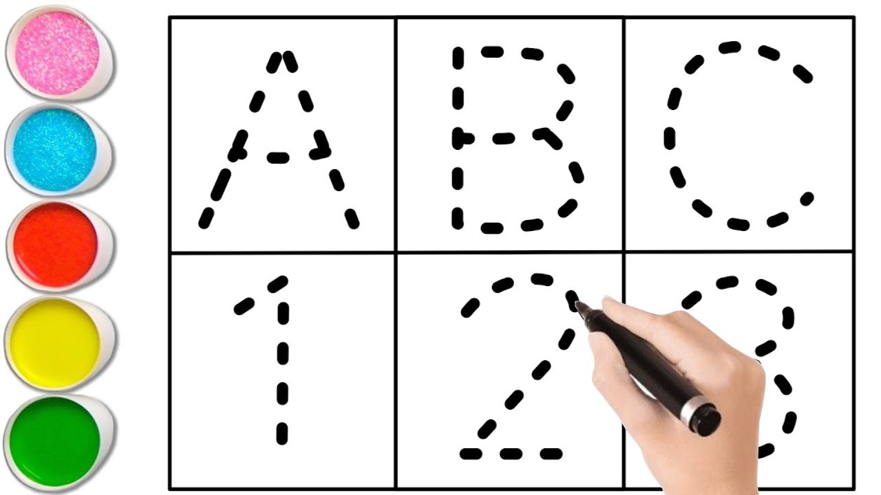 Drawing 123 abc for Kids and Toddlers | Drawing, Coloring and Painting ...
