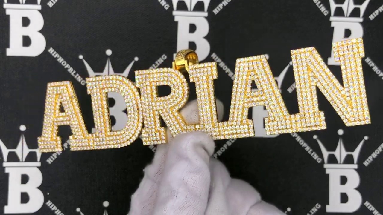 XL Block Letter Hip Hop Name Pendant | Gold Custom Iced Out Jewelry by ...