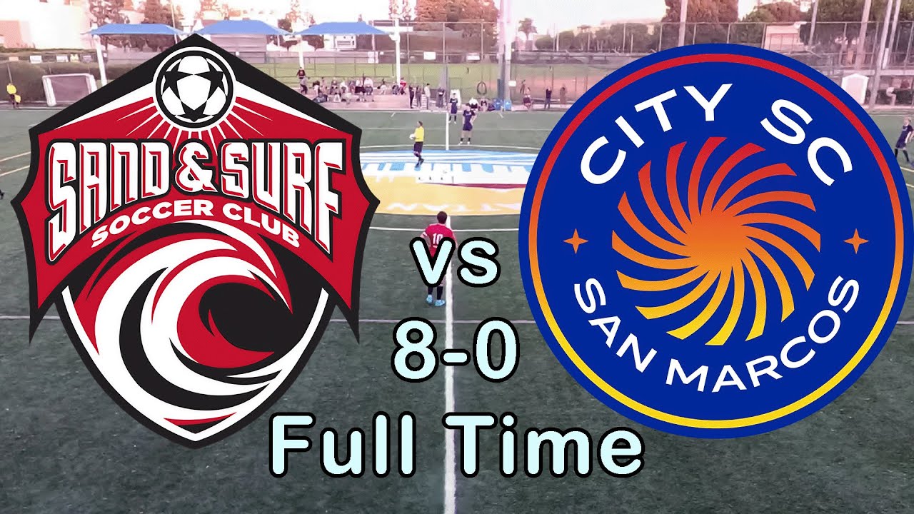 Sand & Surf (Red) vs. City SC San Marcos (Navy Blue): 8-0 Full Time ...