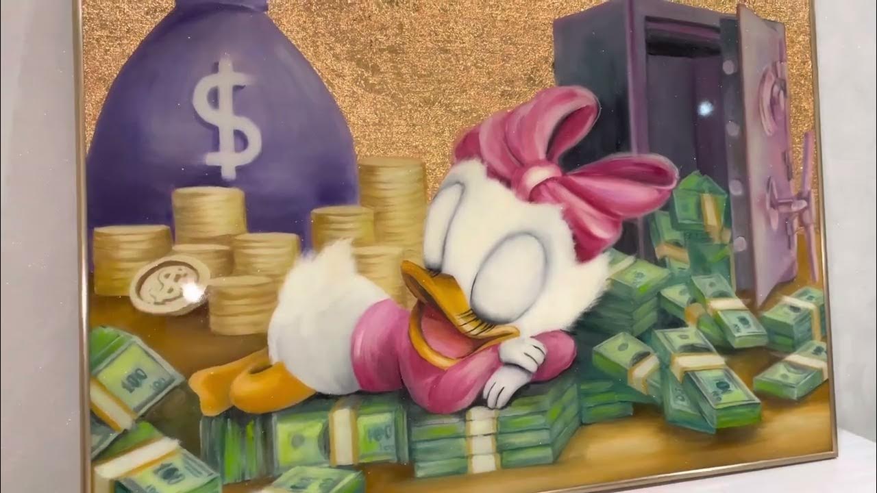 Денежная картина маслом на холсте (Поночка, скрудж, доллары, деньги ...