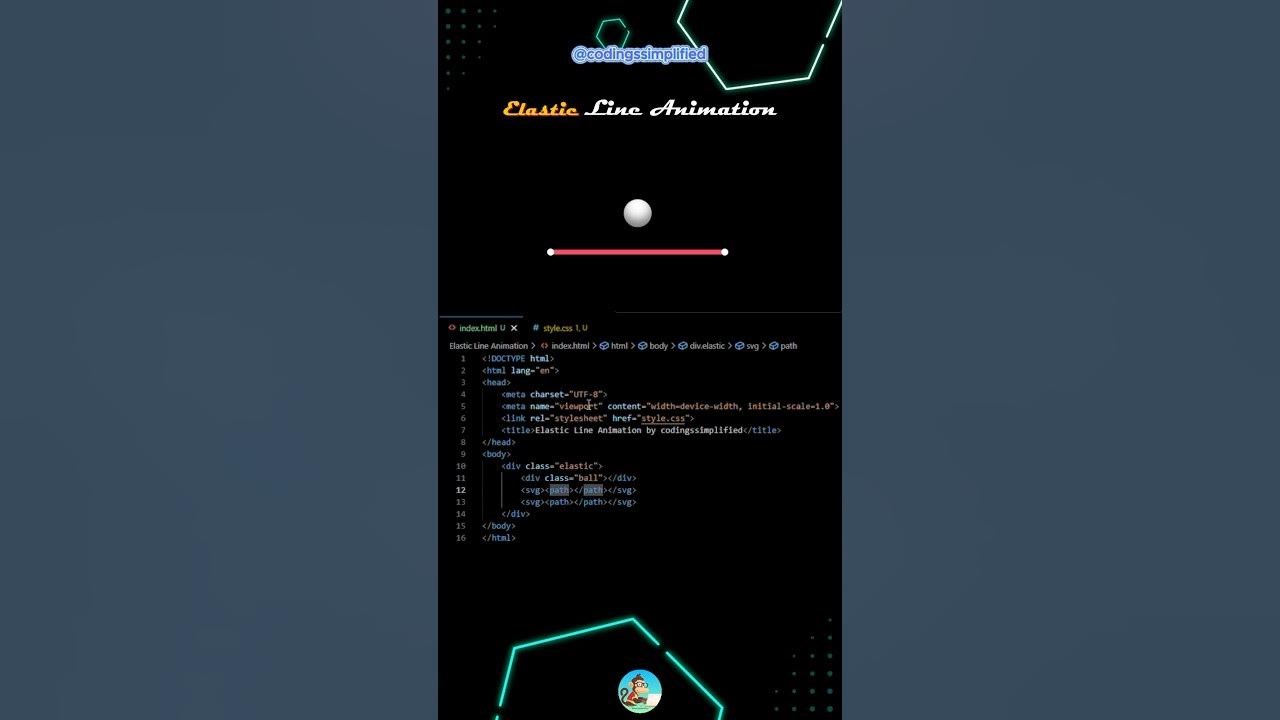 Elastic Line Animation Using Css Html Css Webdevelopment Tutorial Codingsimplifiedspace