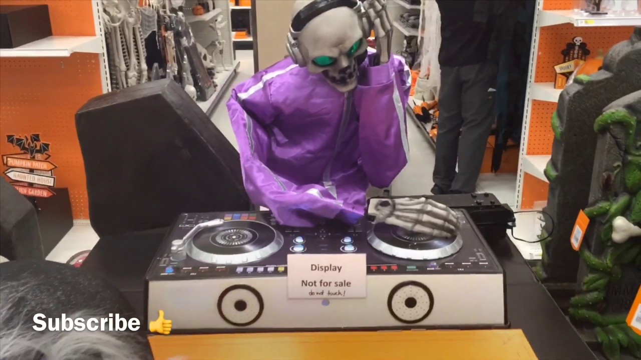 DJ Skeleton Halloween Decoration Animation Robot Animatronic - YouTube