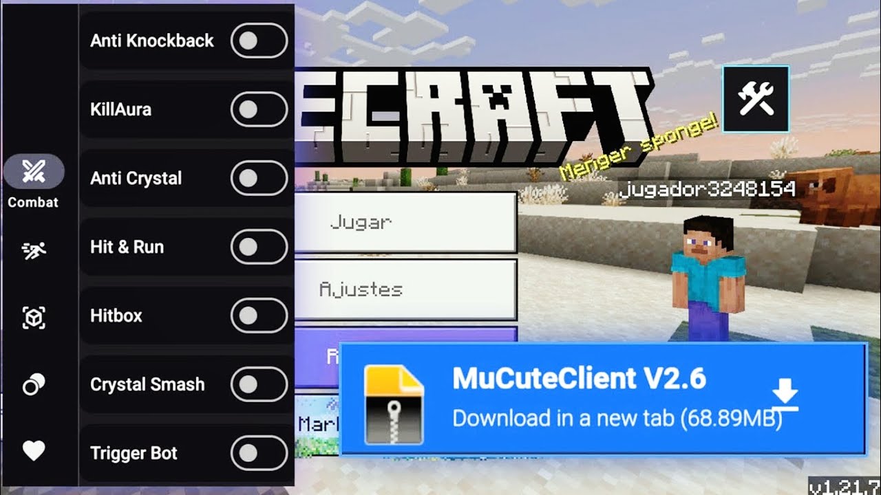Best MCPE *Hack Client* 1.21.72 - (Better Than Toolbox! 🏆🔥) MuCute Client V2.6 - YouTube