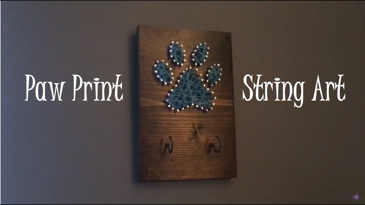 Paw Print String Art with a Wall Hook - YouTube