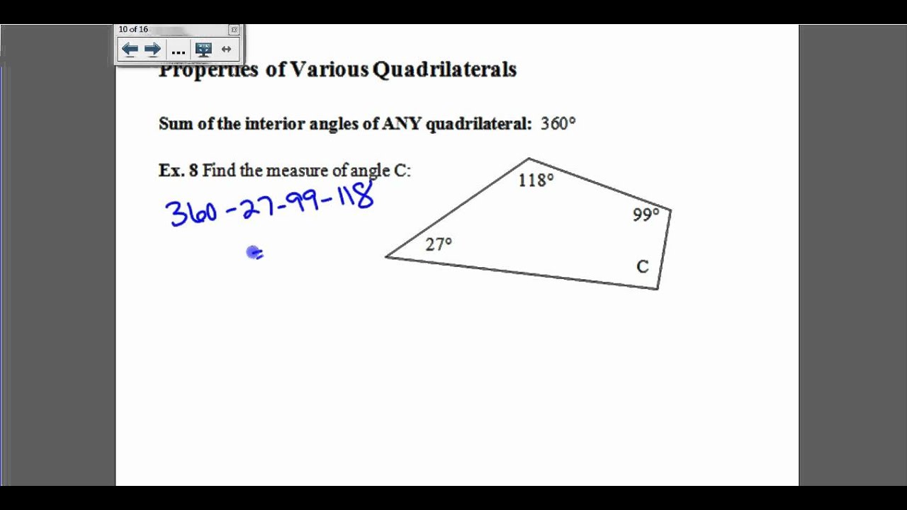 Parallel Lines and Properties of Quadrilaterals ACT PREP - YouTube