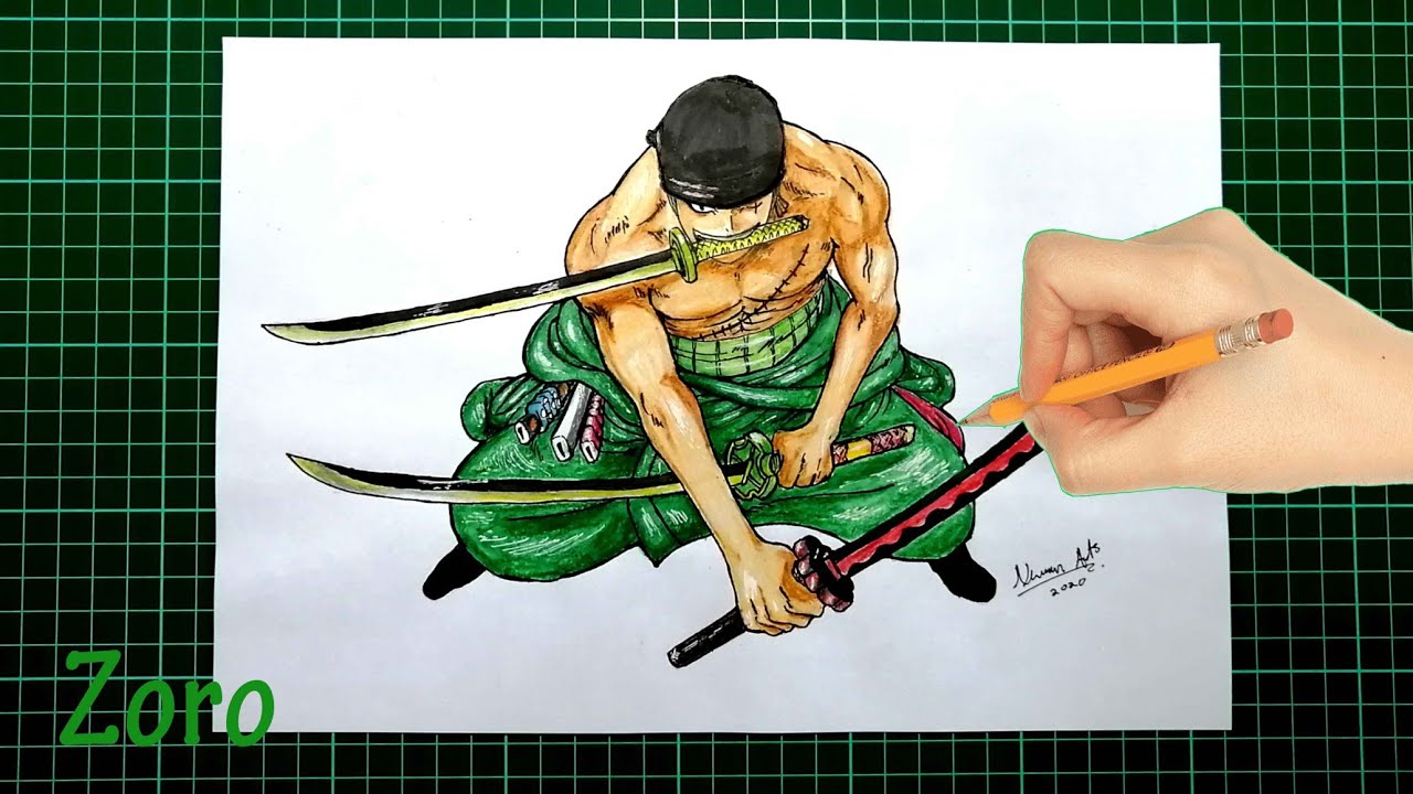 DRAWING ZORO (ONE PIECE) | Speed Drawing | Art 5 - YouTube