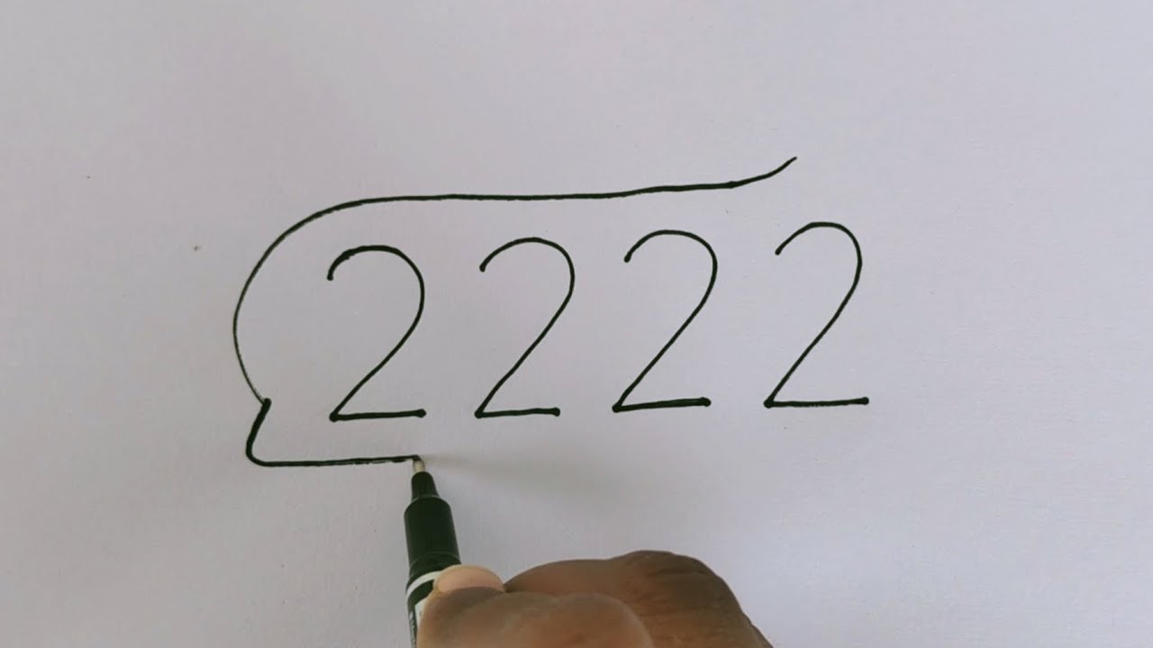 Tiger Drawing With Number 2222 | Tiger Drawing Sketch | Tiger Drawing ...