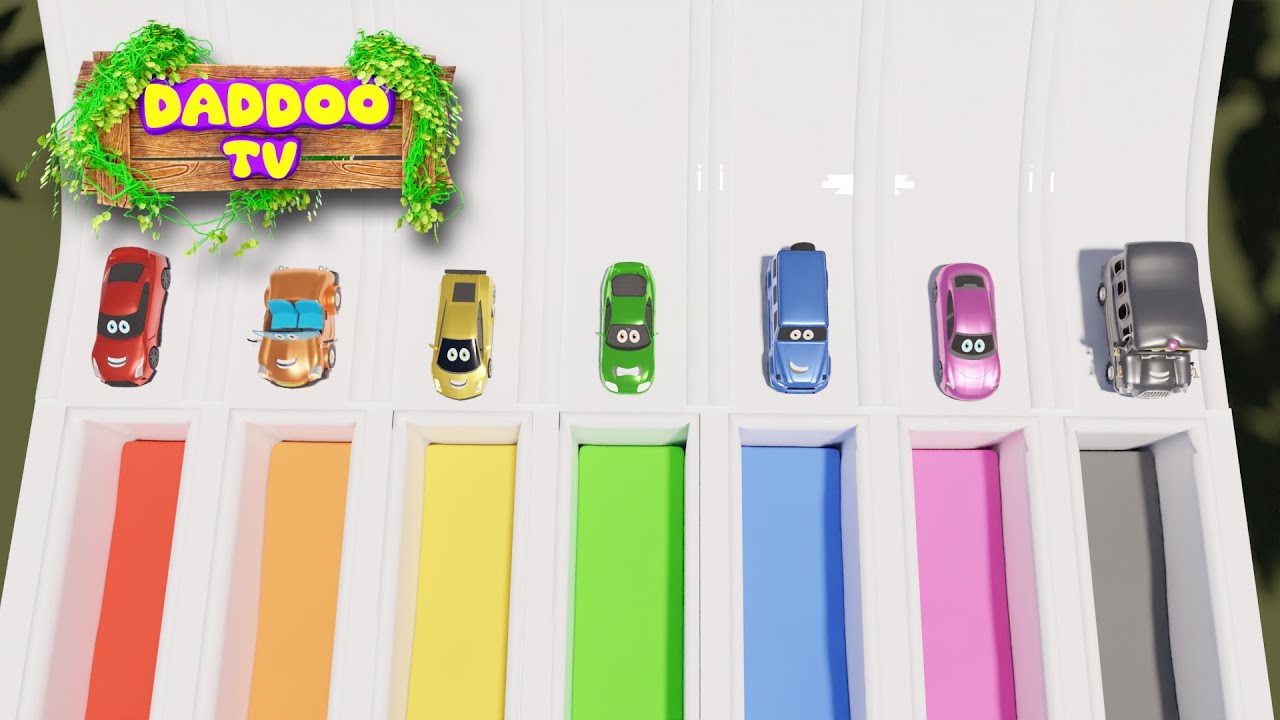 Learn colors with slides, water and cars | Kids Cartoons | Daddoo TV ...