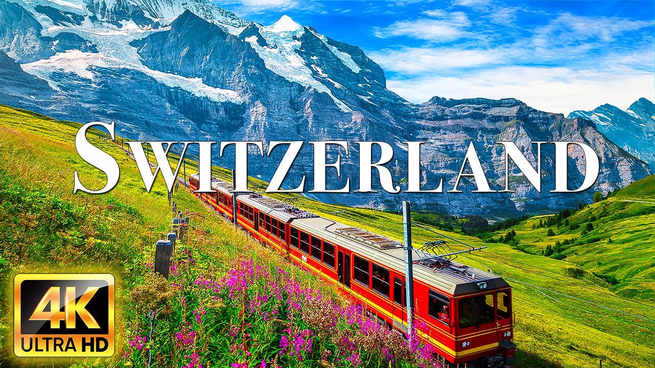 FLYING OVER SWITZERLAND 4K Video UHD - Calming Music With Nature ...