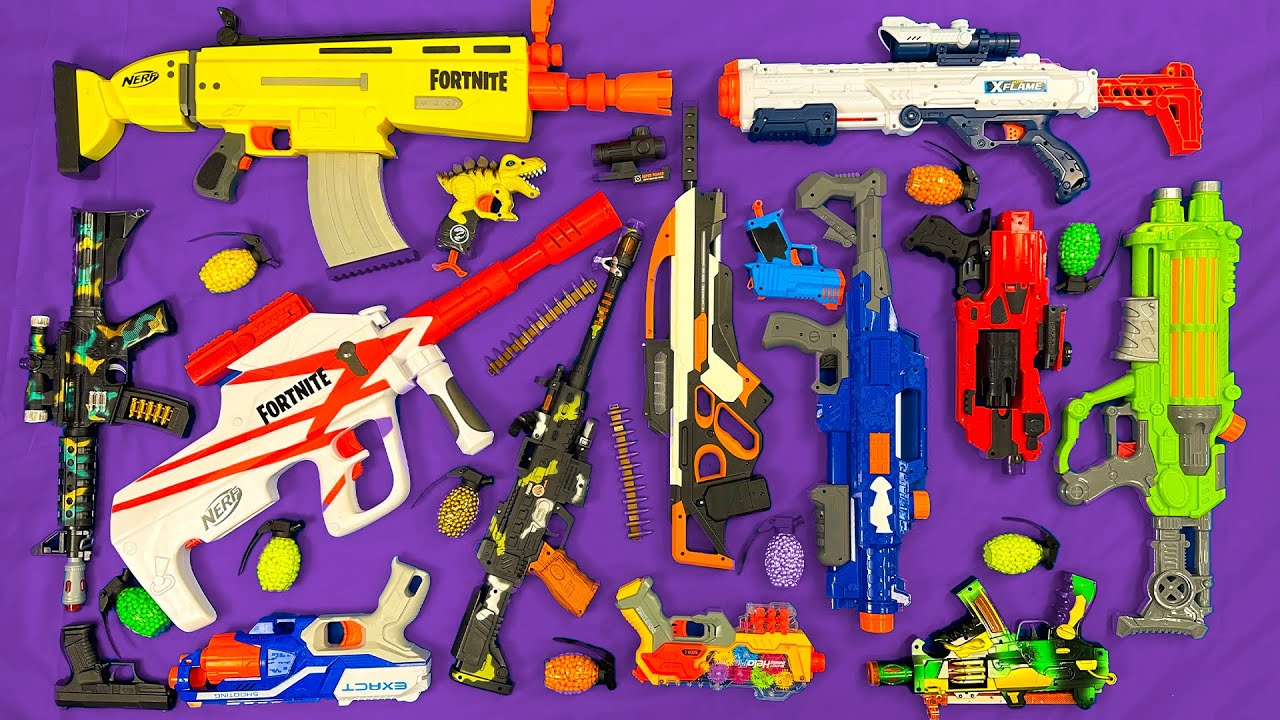 Opening Secret Box Sniper Rifles and AK47 Guns Cannon Water Gun Machine ...